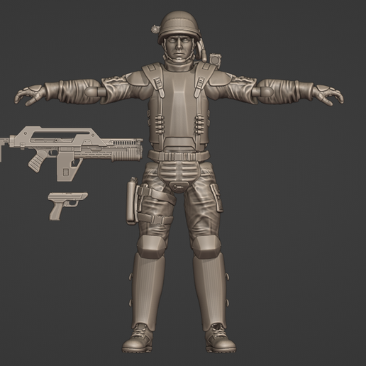 👽 colonial marine action figure・ STL File for 3D printing・Cults