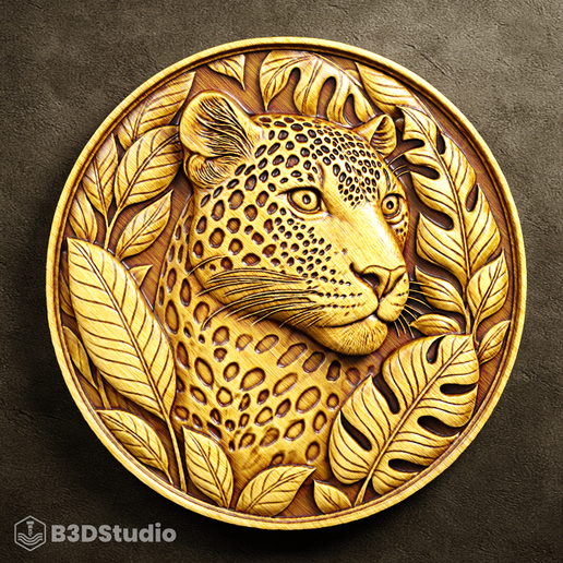 🐆 Leopard Relief for CNC Laser and 3D Print STL File and 4K Grayscale ...