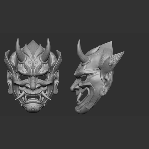 🗡️ Dark Samurai Oni Mask - Digital STL File for 3D Printing - Hannya ...