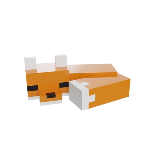 🦊 MINECRAFT FOX SLEEPING・ STL File for 3D printing・Cults