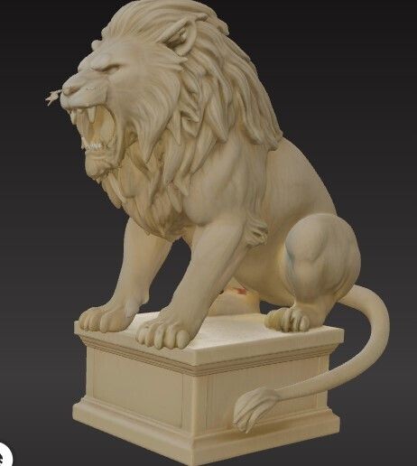 🦁 Wild Lion Statue 3D print model・ STL File for 3D printing・Cults