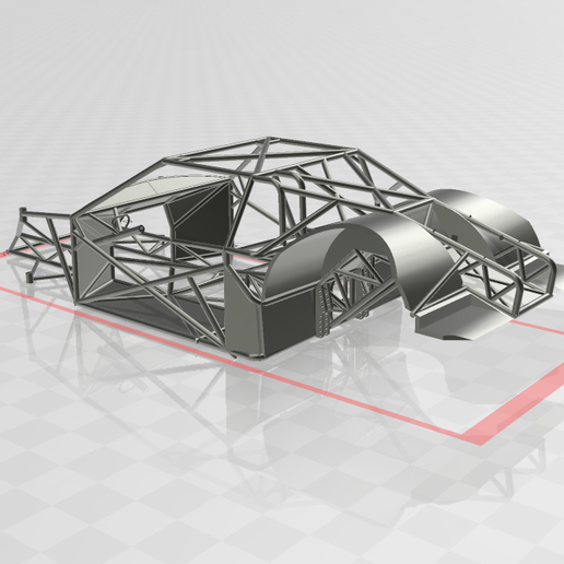 🖼️ 2018 Lexus rcf double frame rail outlaw drag chassis 1/25 scale・ STL ...