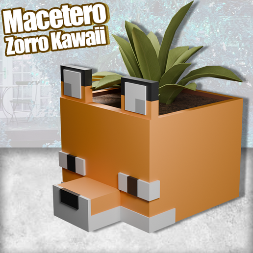 STL file Macetero Zorro Cute Kawaii Minecraft 🦊 ・3D printing template ...