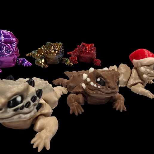 🦎 Chibi Horned Lizard With Ornament - Flexi Mini Lizard・Free 3D File ...