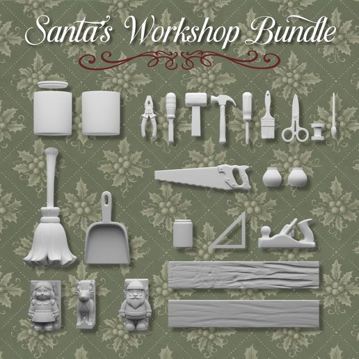 🎅 Complete Santa’s Workshop Collection – 30+ Miniatures, Tools & Santa ...