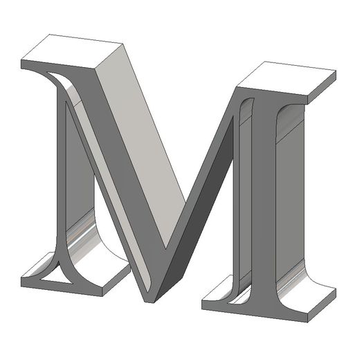 🧑‍🎨 M Buchstabe Imprint MT Shadow Font Letter・ STL File for 3D printing ...
