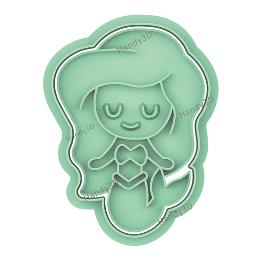 STL file Ariel little mermaid chibi body cookie cutter 8cm 🧜‍♀️ ・3D ...