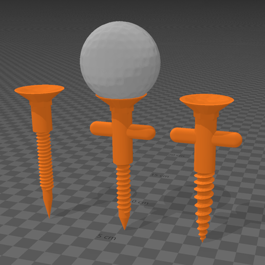 🏌️ Screw Type Golf Tees・ STL File for 3D printing・Cults