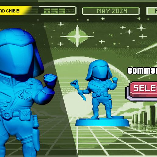 🎲 gi joe cobra commander chibi style・ STL File for 3D printing・Cults