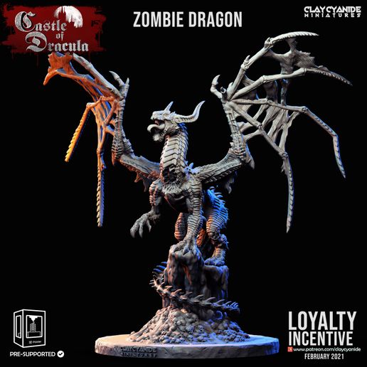 🧟 Zombie Dragon・ 3D File for 3D printing・Cults