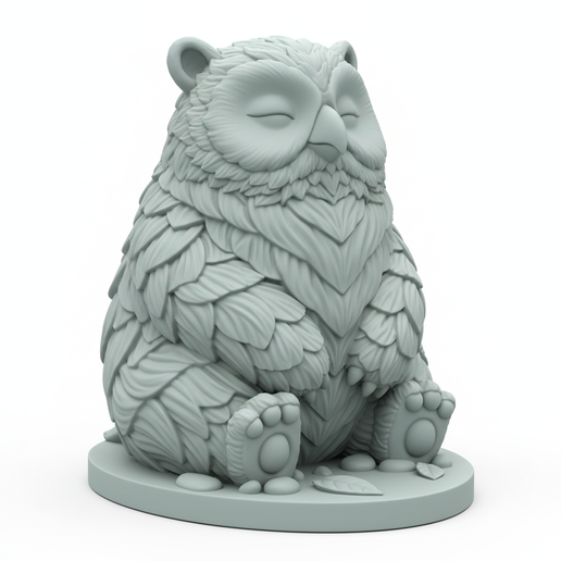 🐉 Cute Owlbear Cub Chibi Fantasy Miniature 3D Printable STL・Free STL ...
