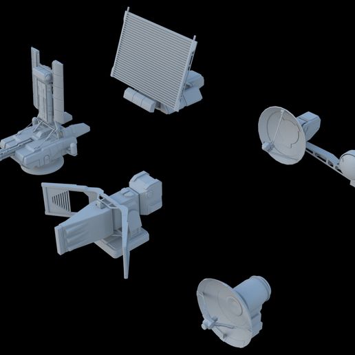 🛰 Radar set・ STL File for 3D printing・Cults