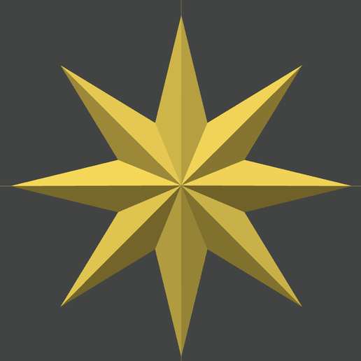 ⭐ Estrella 8 puntas・Archivo 3MF para Impresión 3D・Cults