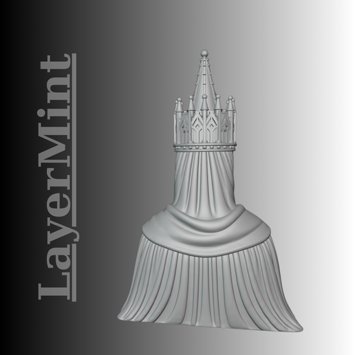 👸 Gothic Queen Bust – Detailed Gothic Crown 3D Printed STL Model ...