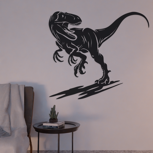 STL file DECORACION DE PARED VELOCIRAPTOR 2D WALL ART 🎨 (SVG)・Model to ...