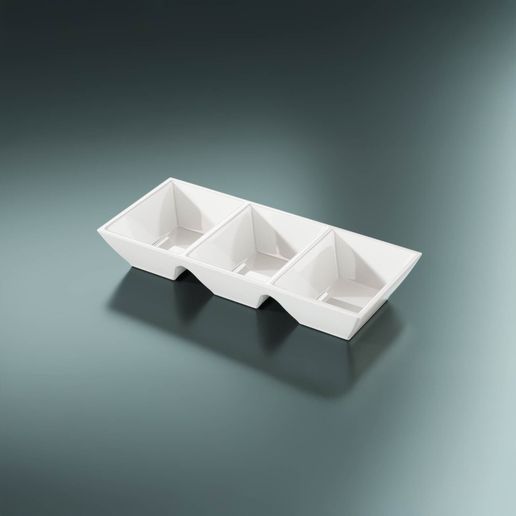 🥣 Modern Triple-Compartment Serving Dish・ STL File for 3D printing・Cults