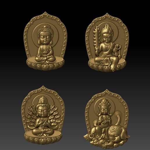🗿 eight buddha model・ STL File for 3D printing・Cults