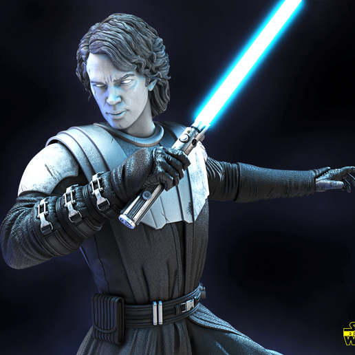 🗿 Anakin Skywalker (Clone Wars) Sculpture - Star Wars 3D Models ...