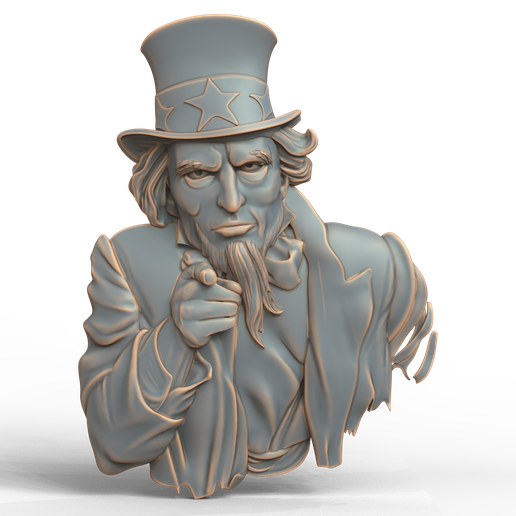 📁 3D Model STL File for CNC Router Laser & 3D Printer 0927. Uncle Sam ...