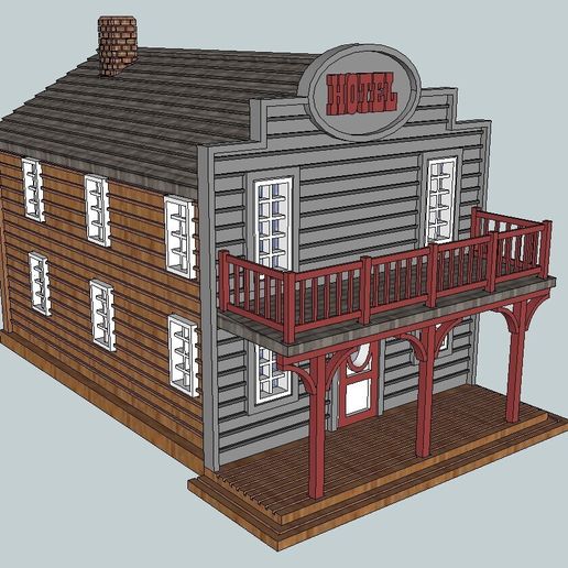 🤠 HO Scale Western Hotel・Free STL File for ・Cults