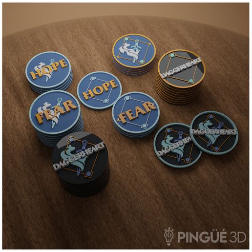 🤞 Daggerheart Tokens - FEAR and HOPE・ STL File for 3D printing・Cults
