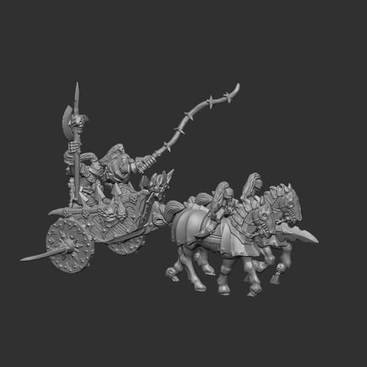 STL 文件 Disorganized Fantasy Warrior Chariot ⚔️ ・可下载 3D 打印创意・Cults