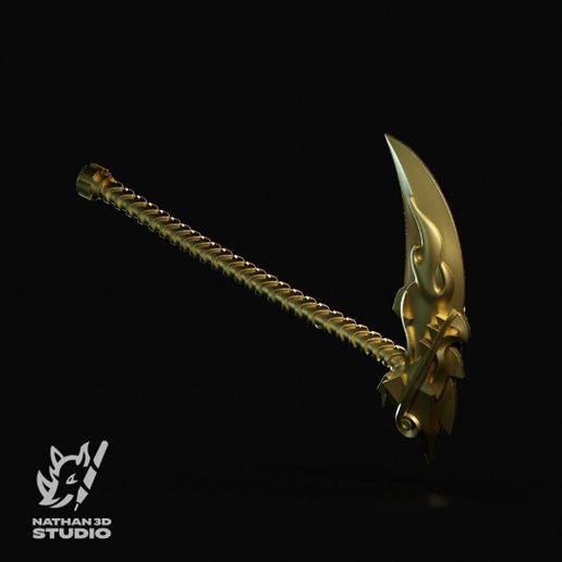 🔫 LEGO Ninjago Fanart - 3D Model Scythe of Quakes - Golden Weapon of ...