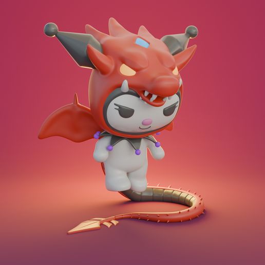 👋 Hello Kitty Kuromi slifer the sky dragon YUGIOH v2・Archivo STL para ...