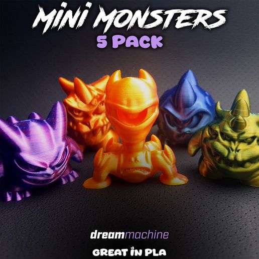 👹 Mini Monsters - 5 Pack・ STL File for 3D printing・Cults
