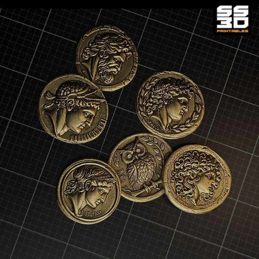 🏛️ Greek Coin Collection- ancient stl files・ STL File for 3D printing・Cults