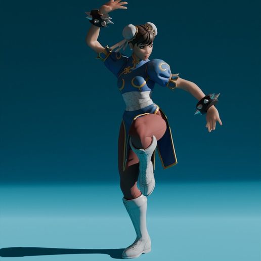 👸 Chun Li Street Fighter Low Poly・ STL File for 3D printing・Cults