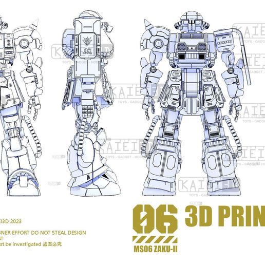 🦸 1/20 Zaku II full ver.・ STL File for 3D printing・Cults
