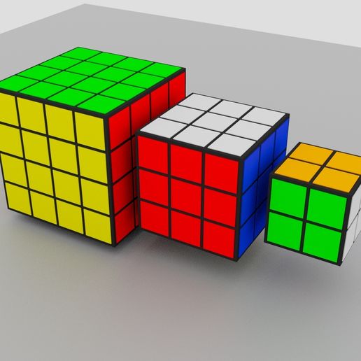 OBJ file Rubik's Cubes Asset (4X, 3X, 2X versions) 👽 ・3D print model to download・Cults