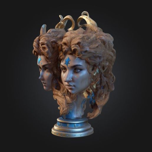 3D file GEMINI WOMAN BUST | Stl,Obj,Glb,Fbx ♊ ・3D printing template to ...