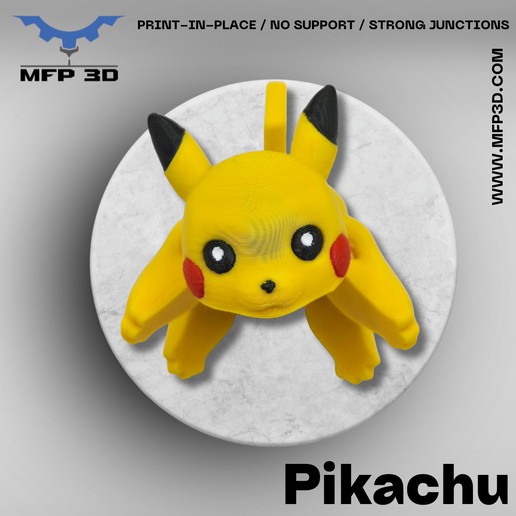 🐉 ARTICULATED POKEMON PIKACHU MFP3D -NO SUPPORT - PRINT IN PLACE ...