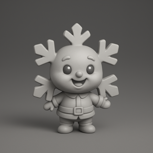 ️ Snowflake Character – Winter 3D Print・ STL File for 3D printing・Cults