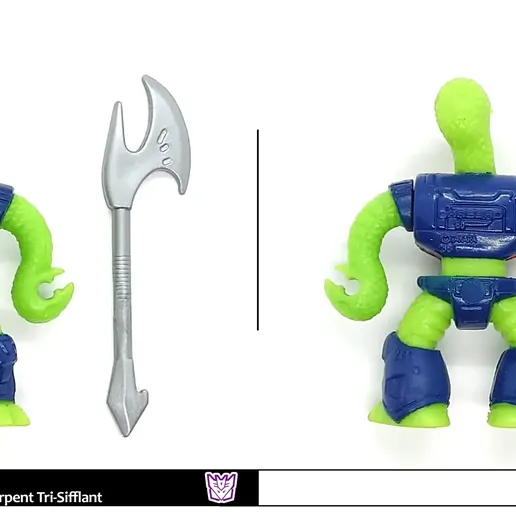 👽 6-triple-threat-snake Battle Beasts・ STL File for 3D printing・Cults