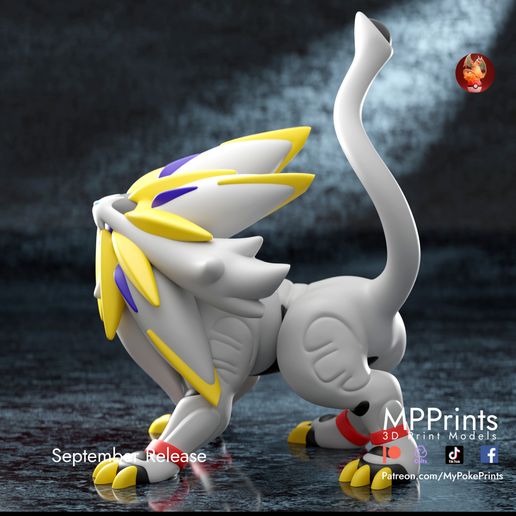 🐕 Solgaleo - presupported and multimaterial ready・Free 3D File for 3D ...