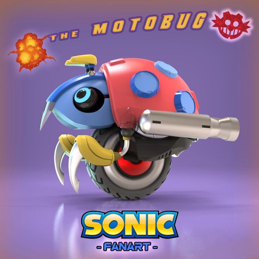 🤖 THE MOTOBUG STATUE - SONIC FANART・ STL File for 3D printing・Cults