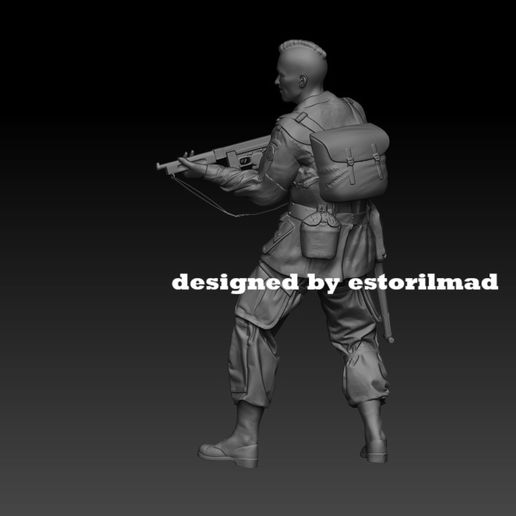 STL file WW2 AMERICAN PARATROOPER 101 PATHFINDER IN ACTION v2 🫡 ・3D ...