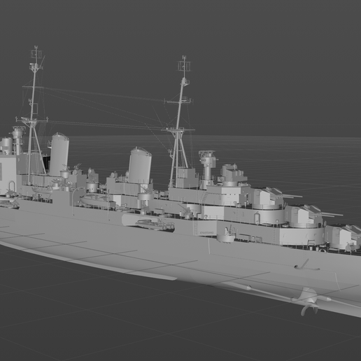 🚢 British cruiser "Hector" 3D model material・ OBJ File for 3D printing ...