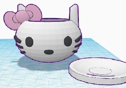 Free STL file Hello pot cat kitty matera 👋 ・3D printing design to ...