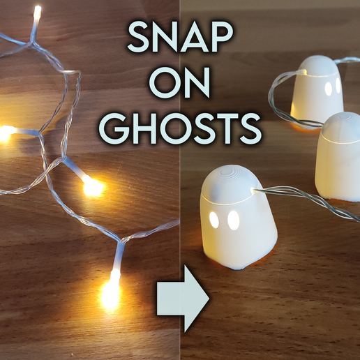 🎃 Snap on Ghosts - Halloween Fairy Light Upgrade・ STL File for 3D ...
