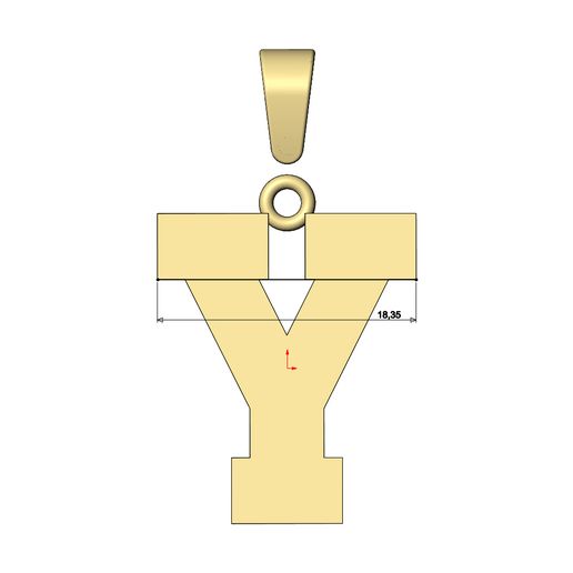 🇯🇪 Y varsity letter sports letterman jersey pendant charm 3D print ...