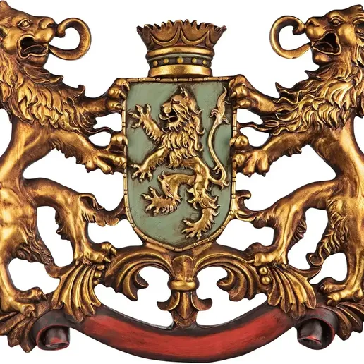 🧥 Escultura de parede com brasão real heráldico・Arquivo STL para ...