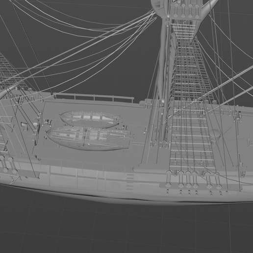 🚢 Digital model of the sailing ship L'Aurore (1765)・ OBJ File for 3D ...