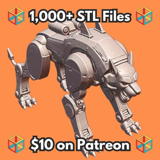 📁 28mm Futuristic Robotic Liger with Mechanical Armor and Advanced Tech ...