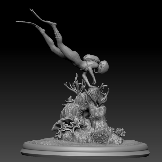 ♀️ sci-fi scuba diver diorama・ STL File for 3D printing・Cults