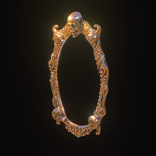 💀 Skull Baroque Frame・ STL File for 3D printing・Cults