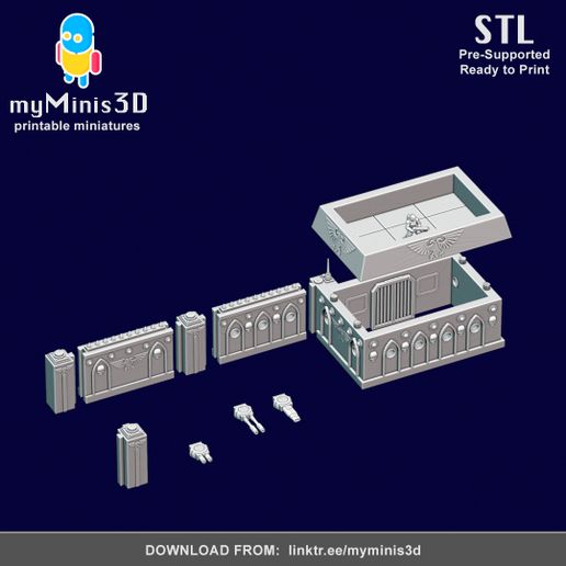 🎲 Sci-fi Modular Armed Bunker Terrain | 3D print model・ STL File for 3D ...